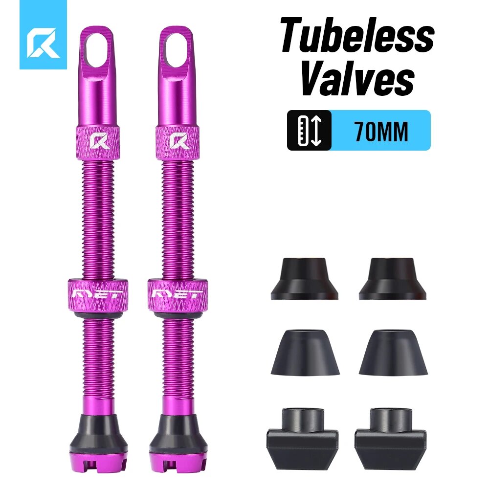 RYET Преста Клапаны для бескамерных шин 44/60/70/80 мм Purple-70mm