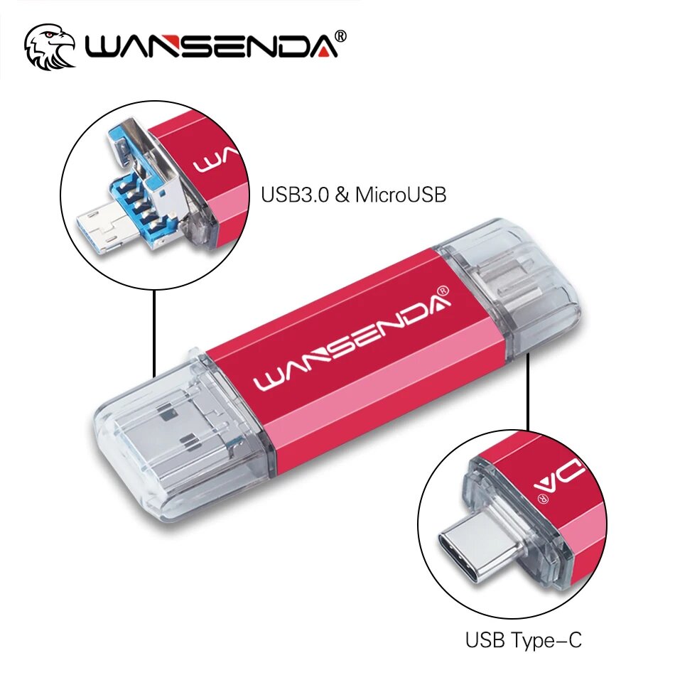 WANSENDA 32GB USB 3.0 флешка, Red