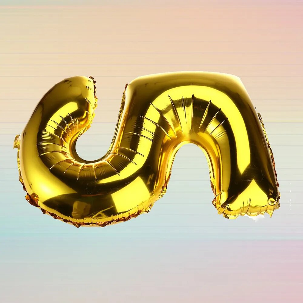 Цифровой шар из плотной золотой фольги, 32 дюйма, для праздничного освещения