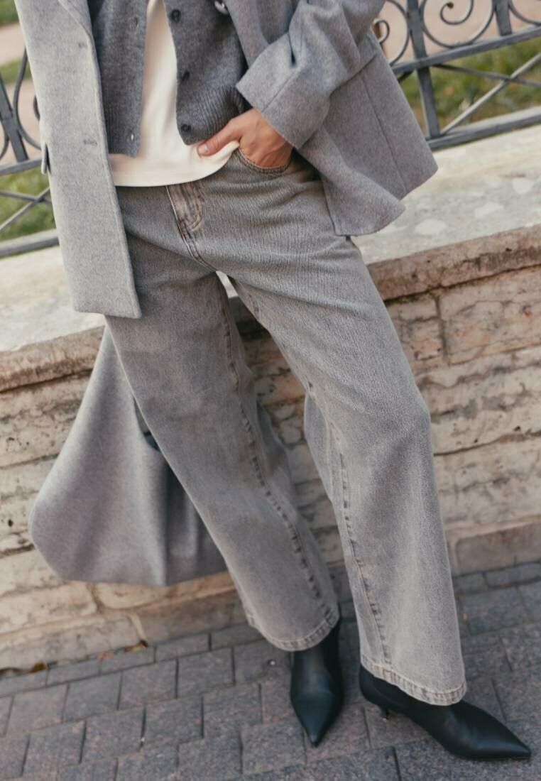 Джинсы широкие Raw Denim 