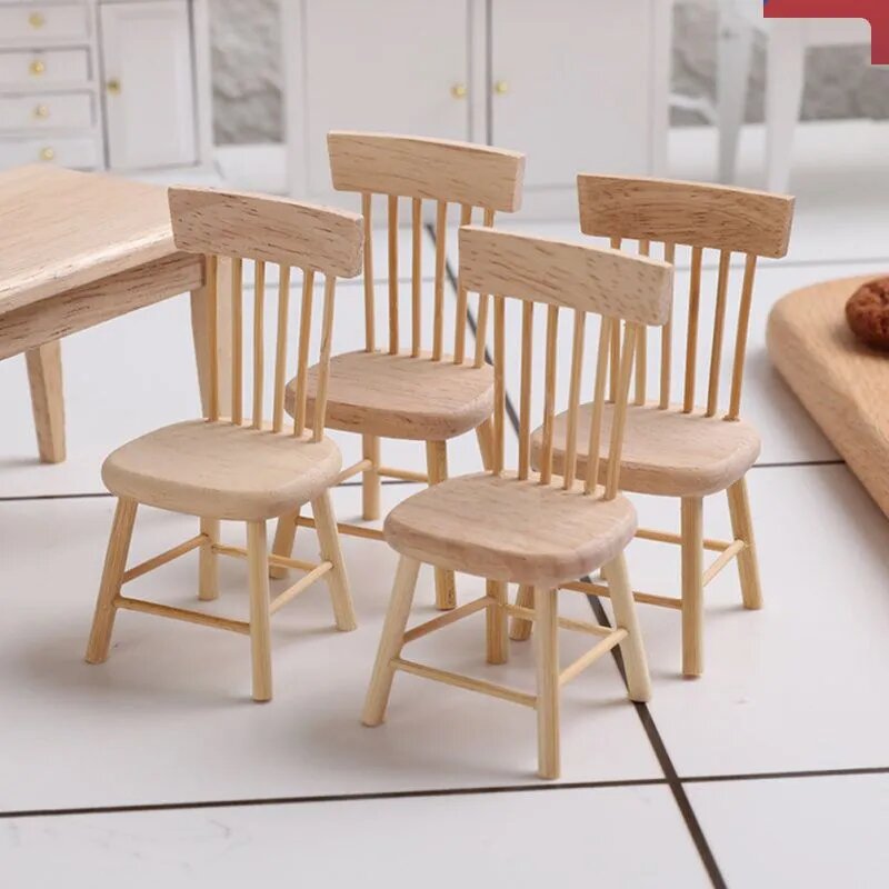 Деревянные мини-игрушки в оптовом объеме, очаровательные формы, кресло для кукольного дома, имитация кухонных аксессуаров в миниатюре