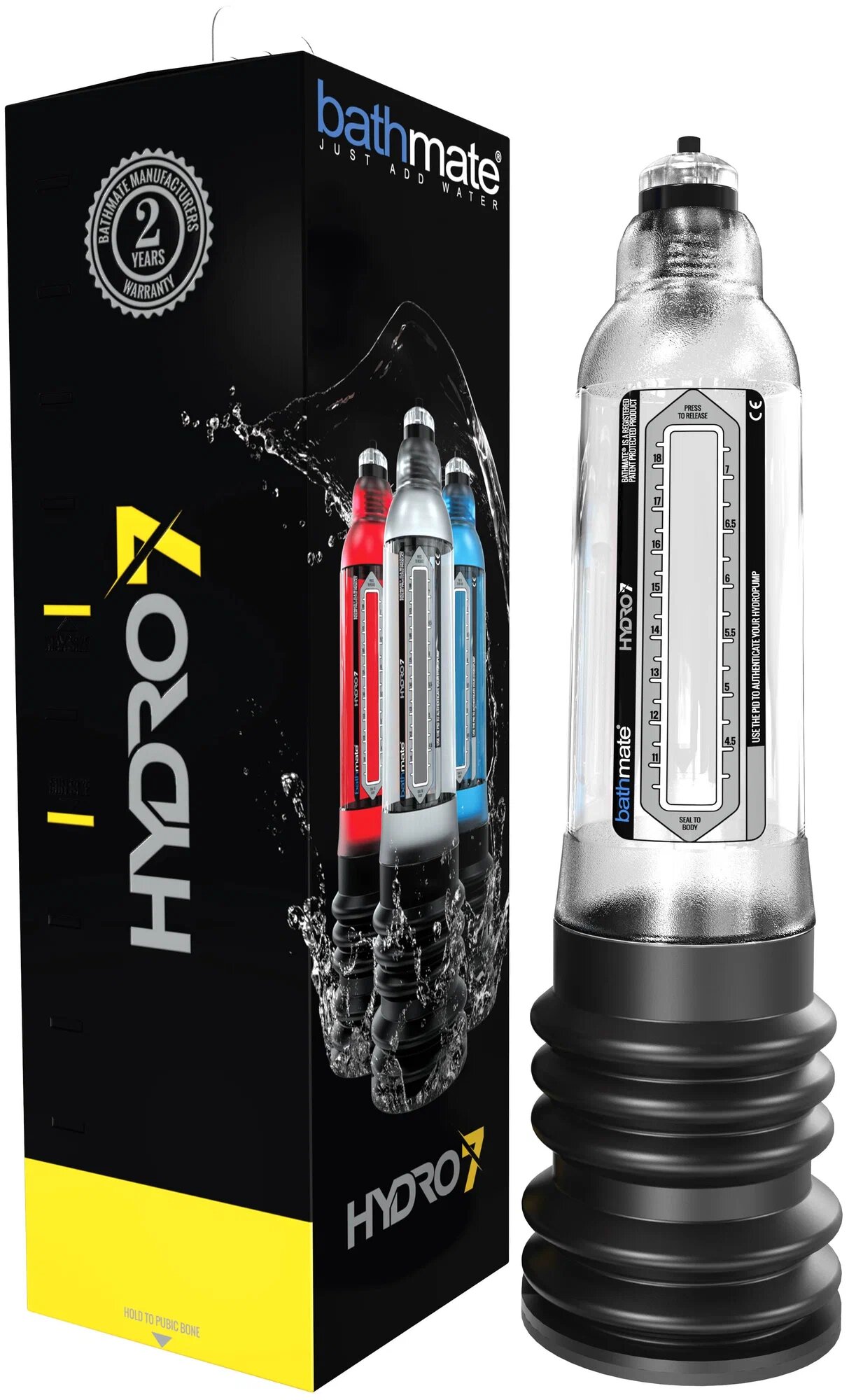 Гидропомпа Bathmate HYDRO7, ABS пластик, прозрачная, 30 см Bathmate Гидропомпа Bathmate HYDRO7, ABS пластик, прозрачная, 30 см