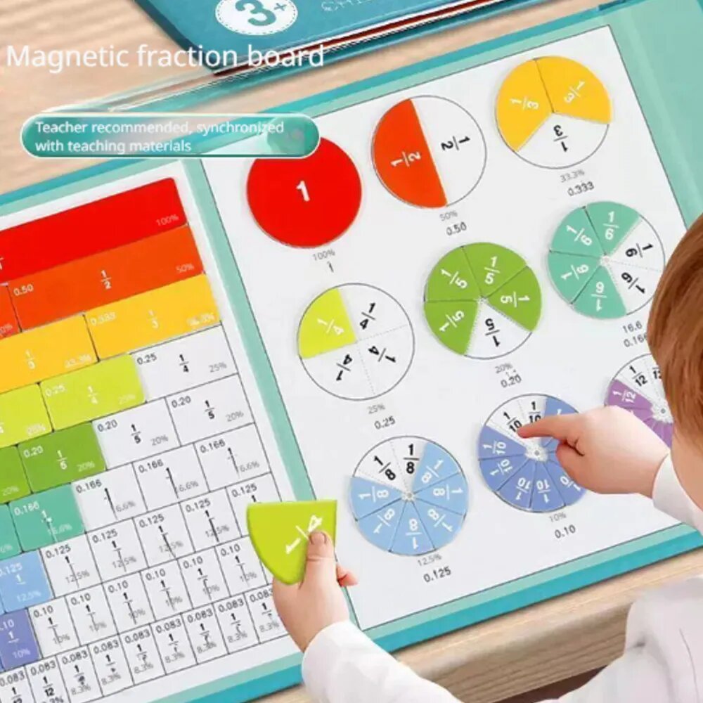 Образовательная головоломка с магнитными дробями и кругами для детей