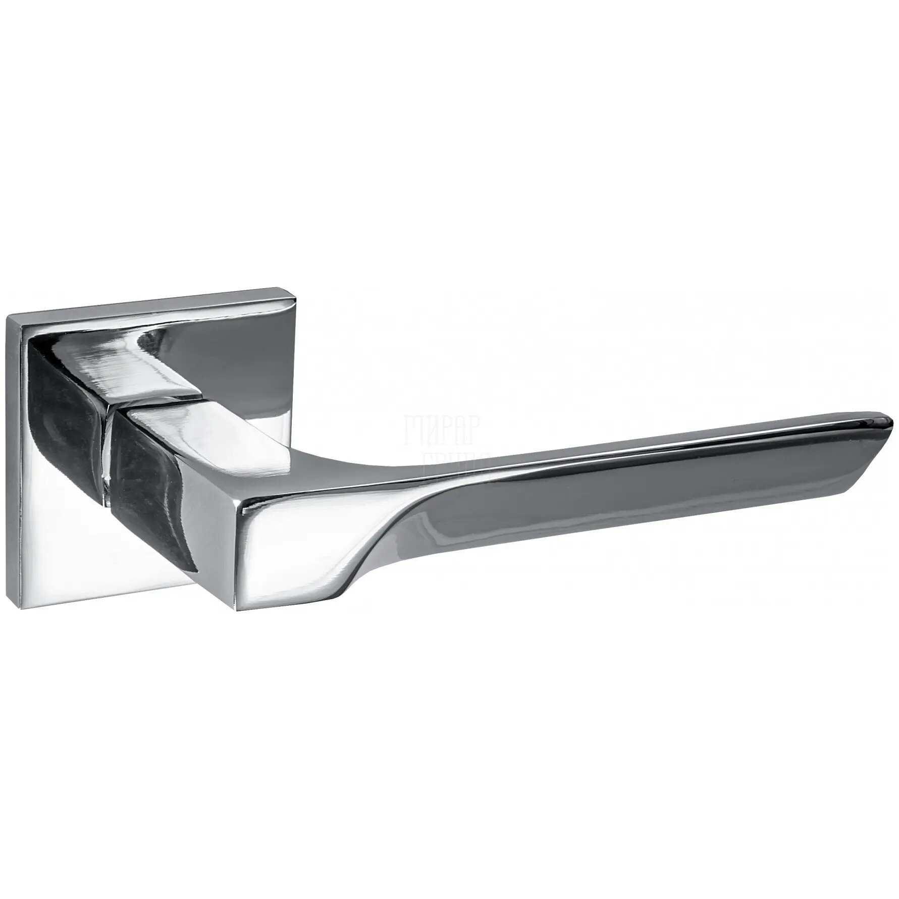 Дверные ручки Puerto (Пуэрто) "Кастаньоле", серия SLIM INAL 549-03 (slim) на тонком квадратном основании хром блестящий