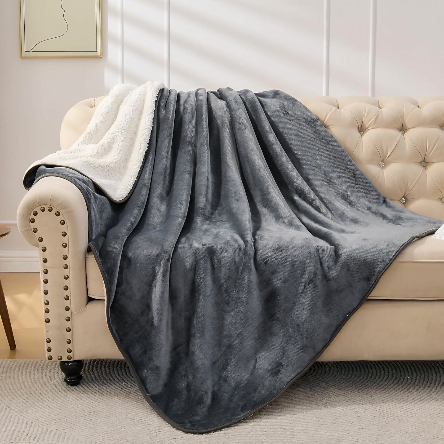 Плед непромокаемый , Полиэфирный шелк, 203 см х 152 см