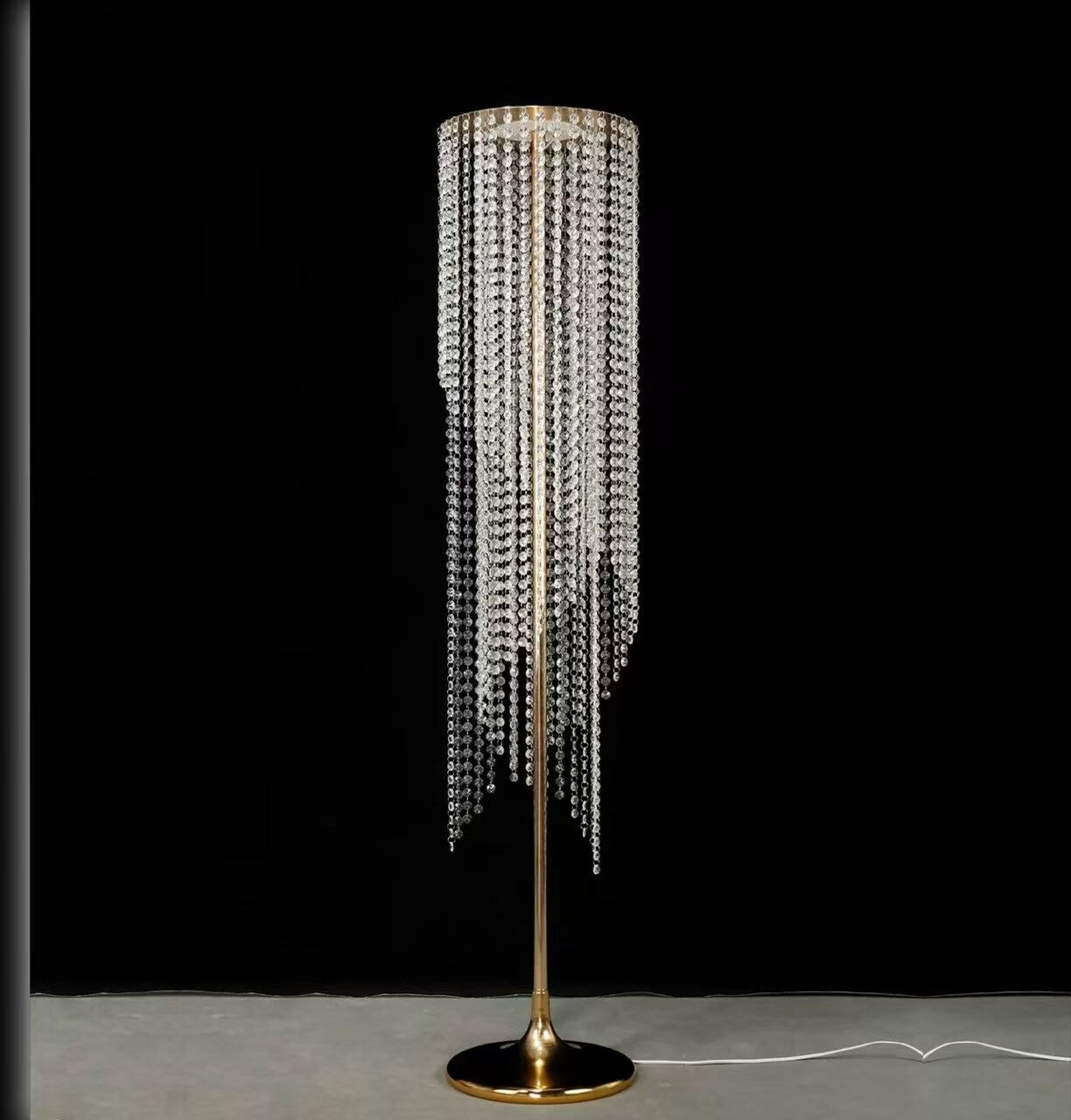 Торшер «Хрустальная лампа», хрустальное стекло, LED, белый свет, Золотой