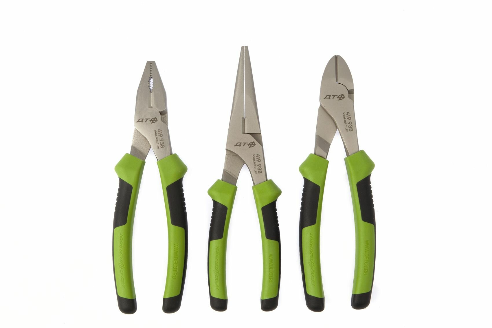 Набор шарнирно-губцевого инструмента 180 мм, 3 предмета , 419938, сталь, Дело Техники.