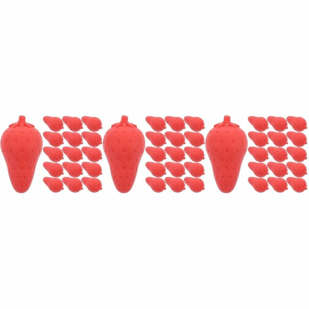 Креативные ластики клубника красные, 60 шт для школы