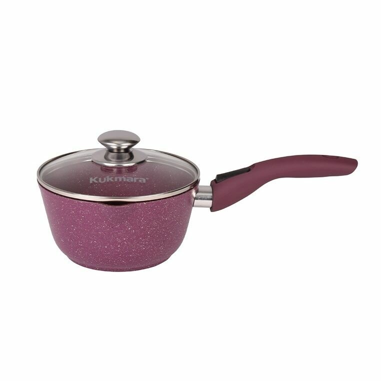 Кастрюля Kukmara Алюминиевый корпус, антипригарное покрытие, объем 1,5 л, стеклянная крышка с носиком (к0156tsm*1/3)
