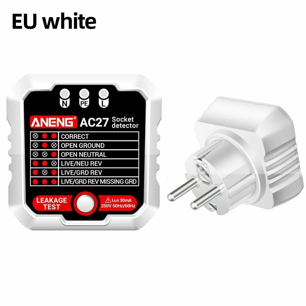 ANENG AC27 тестер розеток, совместимость с EU и US стандартами