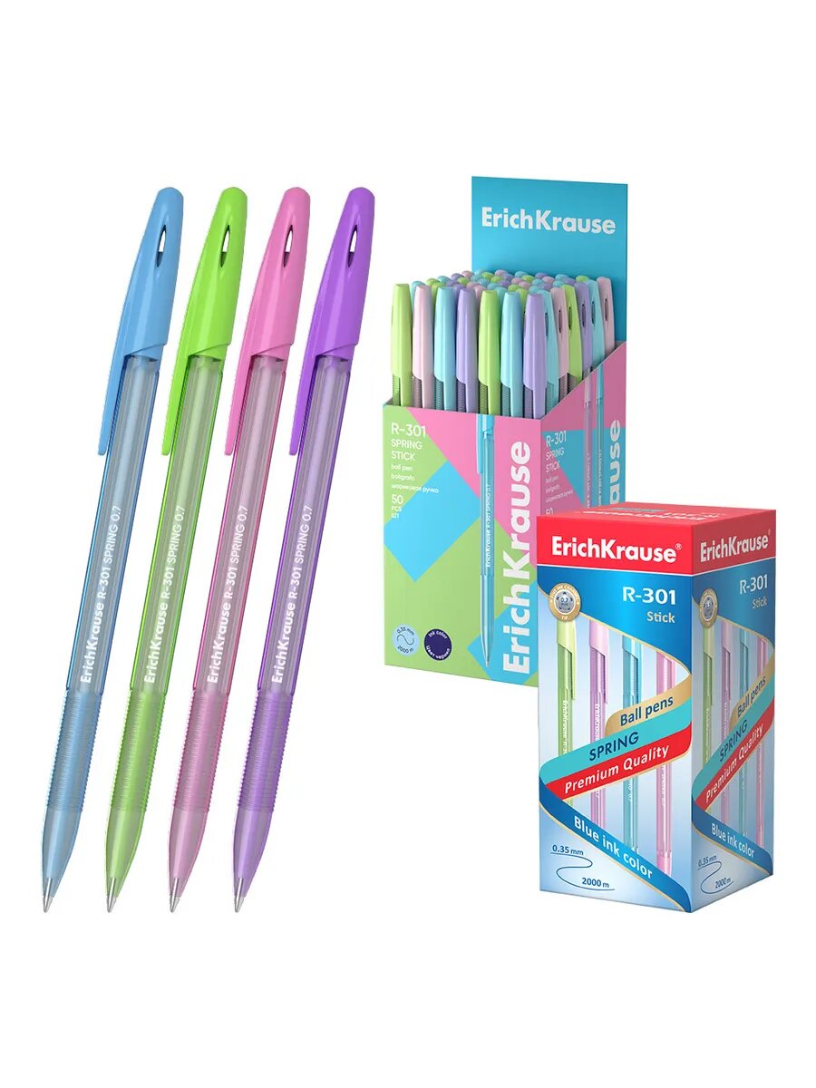 Ручка шариковая. R-301 Spring Stick 0.7, синяя