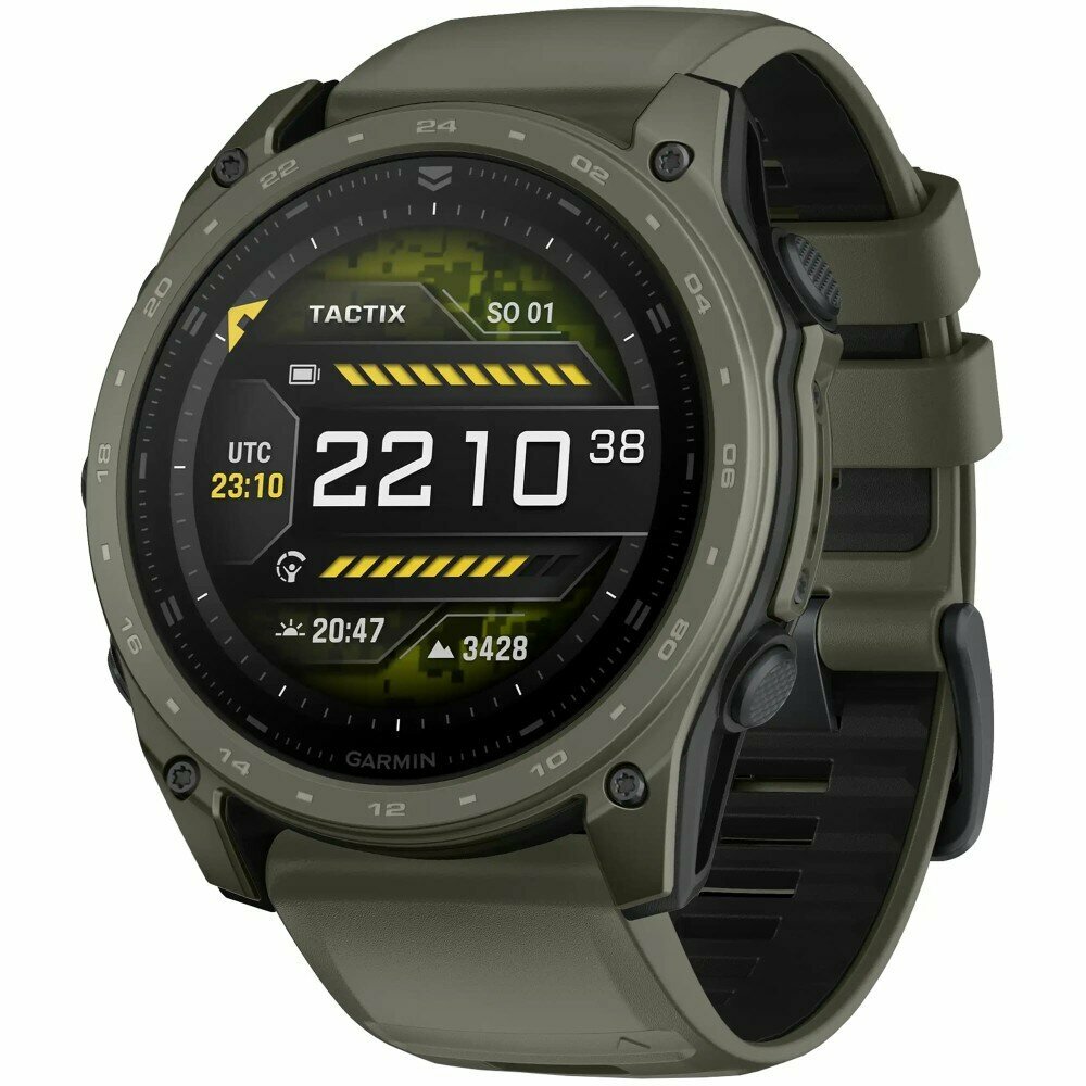 Смарт-часы Garmin Tactix 8 - 51 mm , AMOLED , Cerakote Edition , оливково-серый , силиконовый ремешок