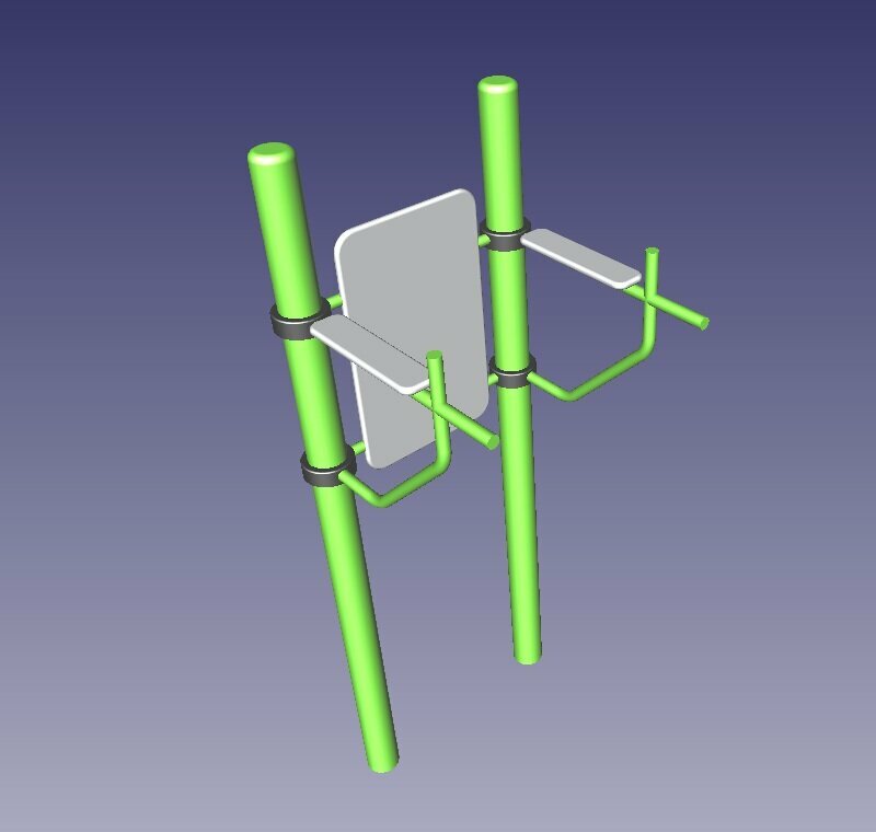Пресс-брусья тросет 01-76 уличные с регулировкой высоты на хомутах бетонируемые