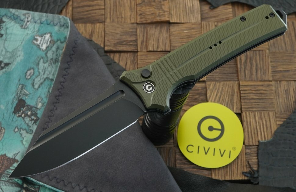 Складной нож Civivi Neurohaptic, сталь Nitro-V, BW, рукоять зеленый G-10