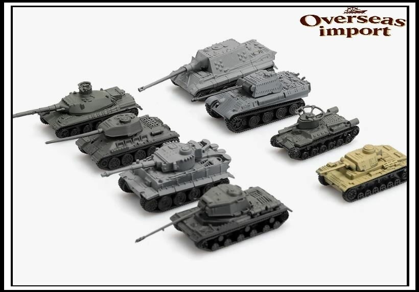Набор сборных моделей танков 2-й мировой в масштабе 1:144 (8 штук)