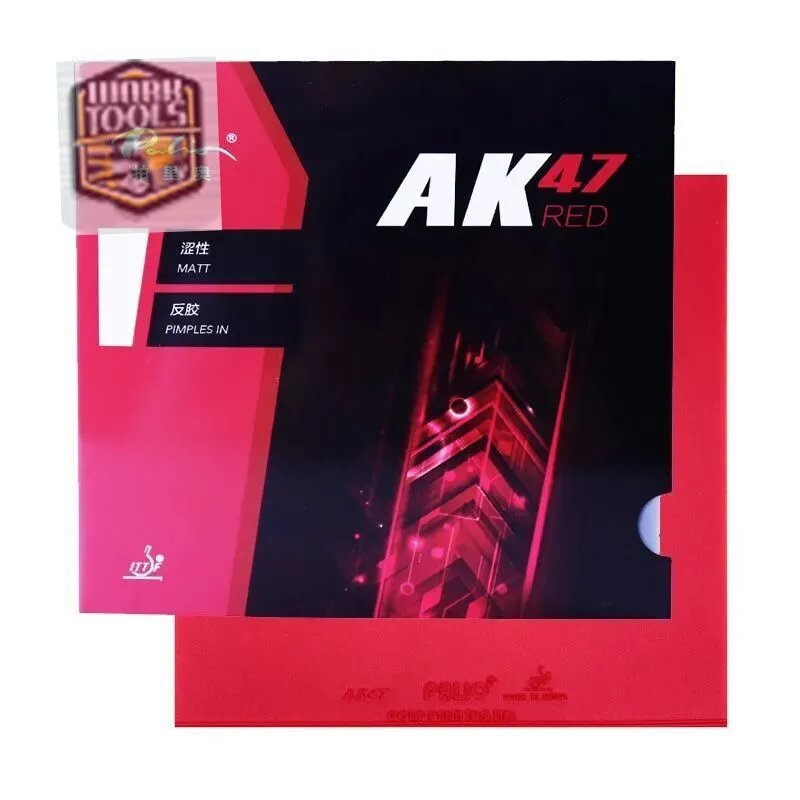 Накладка для ракетки PALIO AK47 Red для настольного тенниса, наступательный тип, 2.2 мм, красная