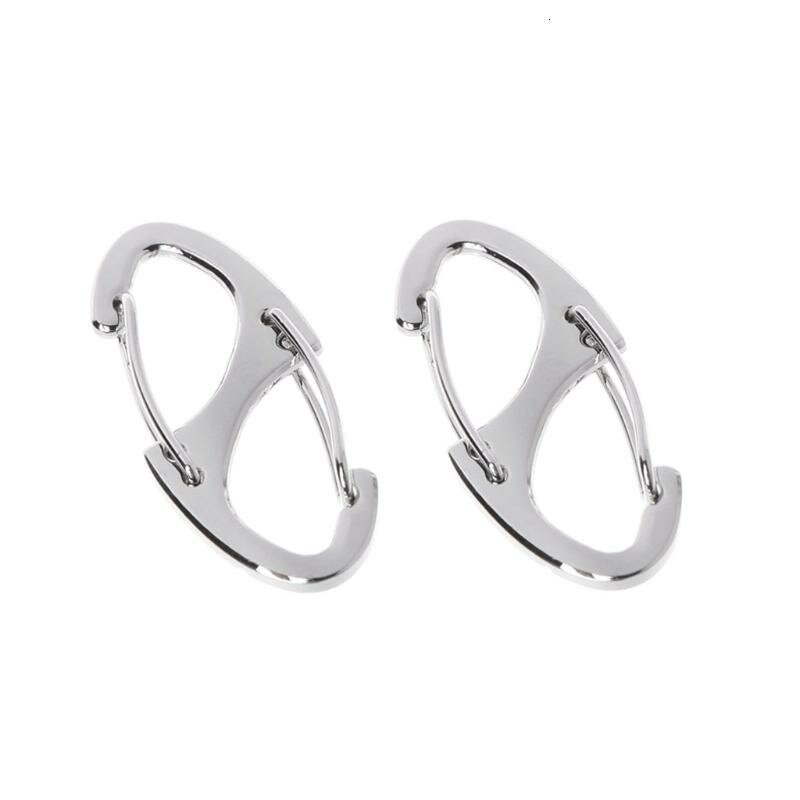 Мини-карабинеры в форме восьмёрки, 2 шт, Серебро