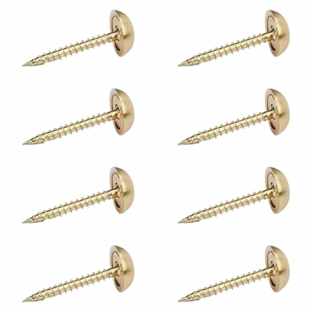 Бронзовые зеркальные винты с декоративными колпачками, цвет латуни 13 мм