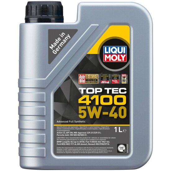 Моторное масло Liqui Moly Top Tec 4100 5W-40 HC-синтетическое 1 л