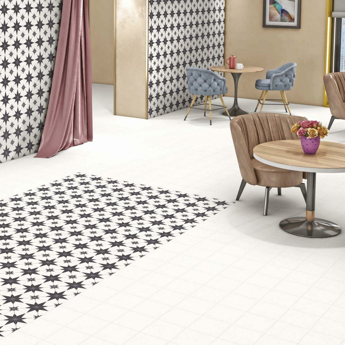 Керамогранит Motto Levels White Decor 1025 20x20 N100083 матовая Износостойкая, Мелкоформатная, Морозостойкая, морозостойкая