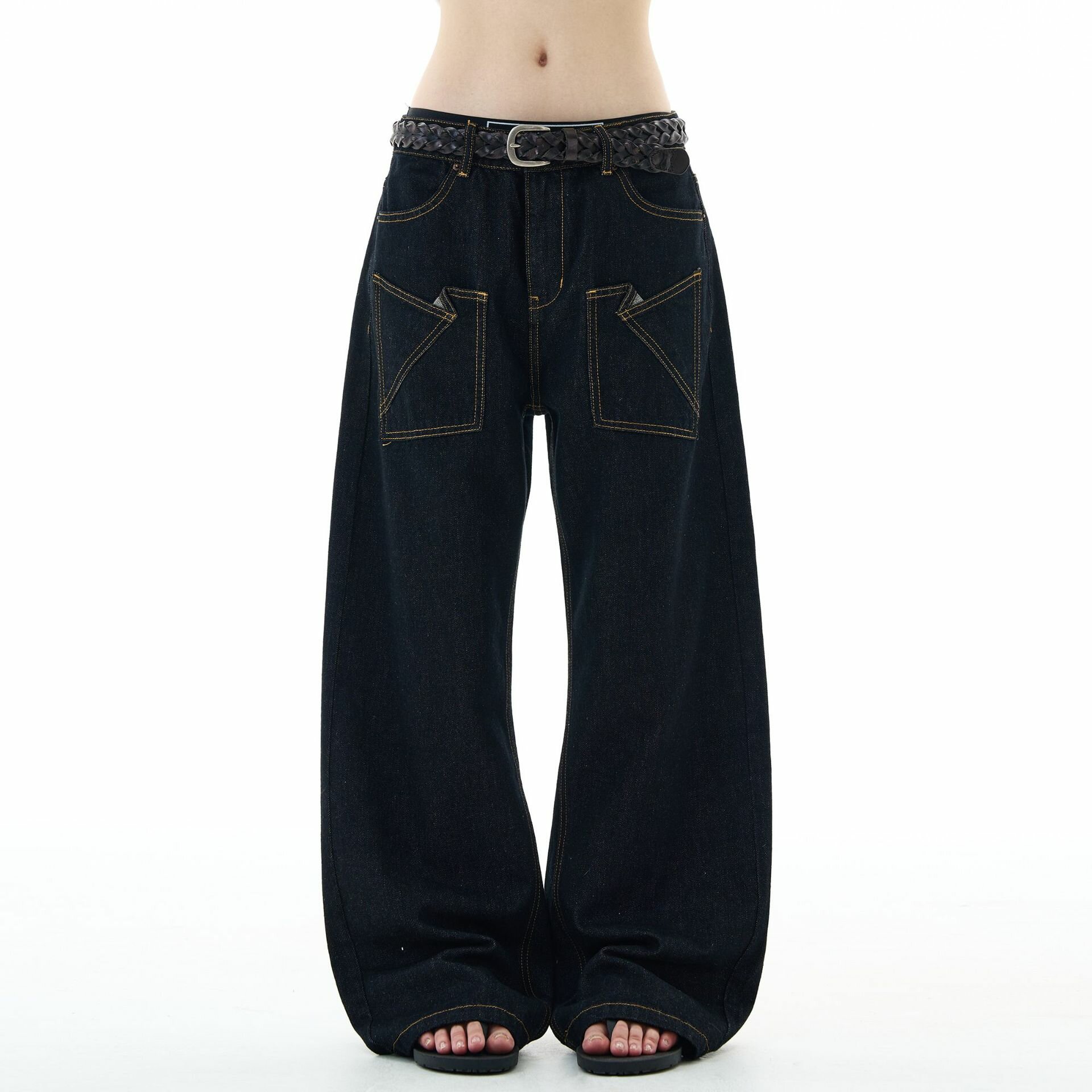 LI Mall Джинсы плюс размер любителей камуфляжа камуфляж расклешенные прямые деним