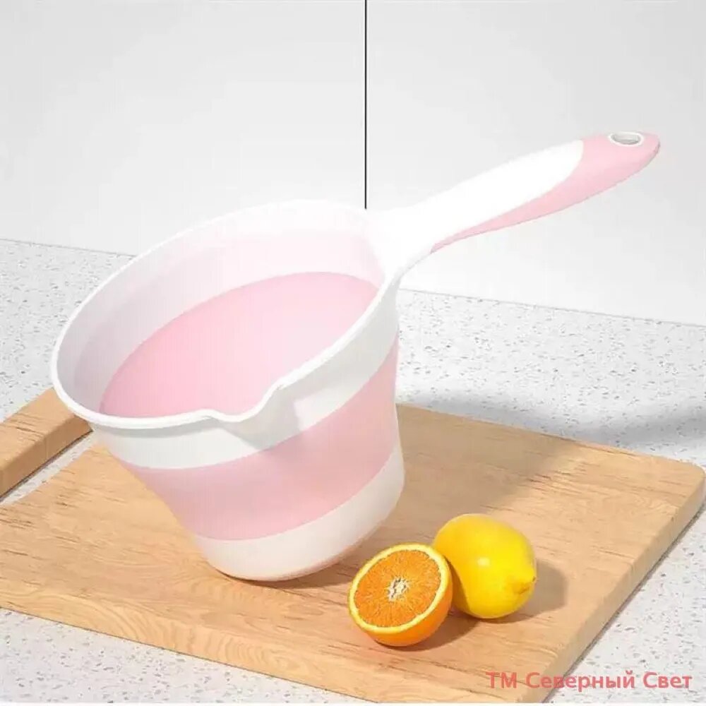 Ковш хозяйственный ГлобусТрейд, пластиковый, розово-белый