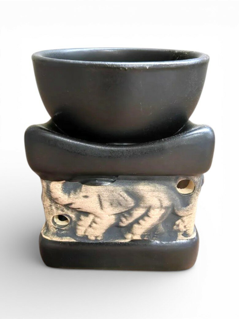 Аромалампа квадратная белый слон M041-2 (керамика, 8 см.), 1 шт.