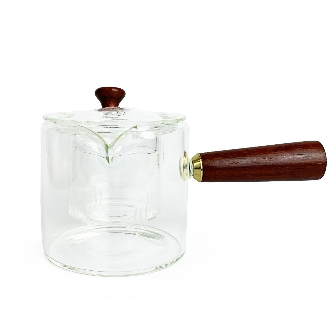 Чайник - Стеклянный с сандаловой ручкой ручкой, 450 мл. (ИТТ25), Китай