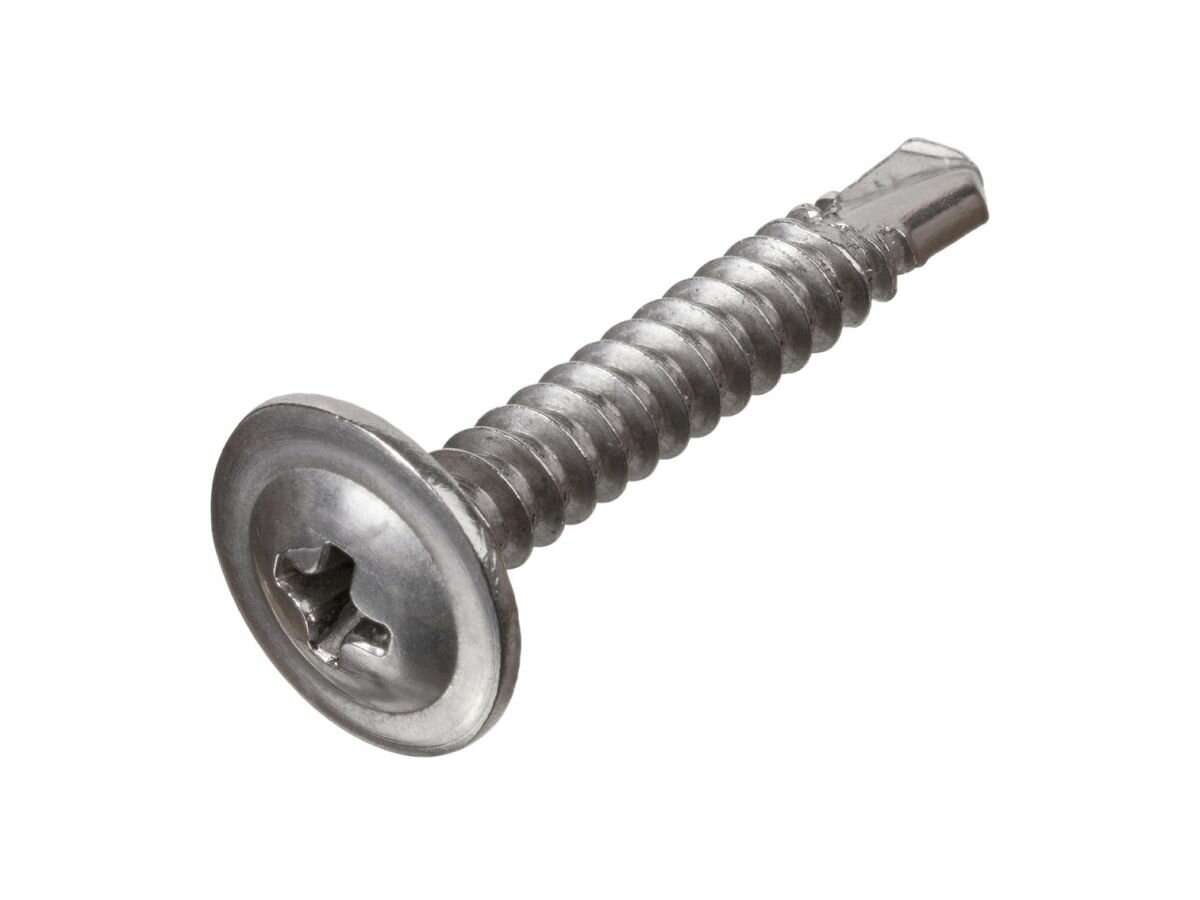 Саморез с прессшайбой 4,2х19 мм со сверлом нержавеющая сталь А2 STARFIX 1000 штук (SM-28677-1000)