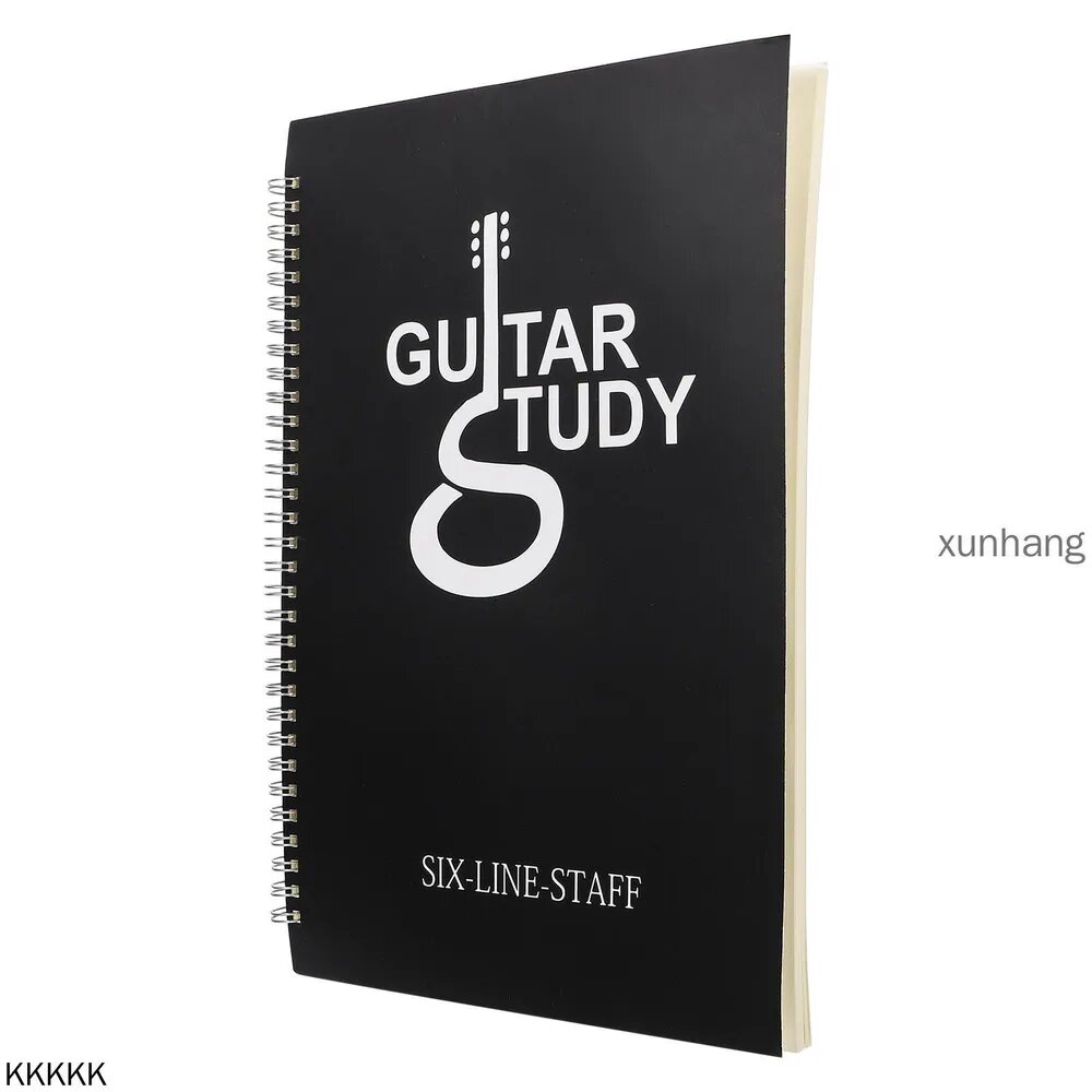 Тетрадь для гитаристов Guitar Study, А5, спираль, черная обложка для нот