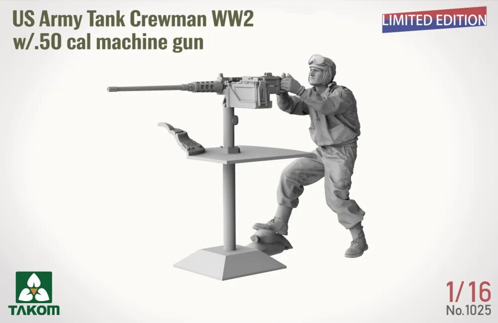 TAKOM 1025 1/16 Танковый экипаж армии США WW2 с калибром 50 кал пулемет (без оригинальной коробки)