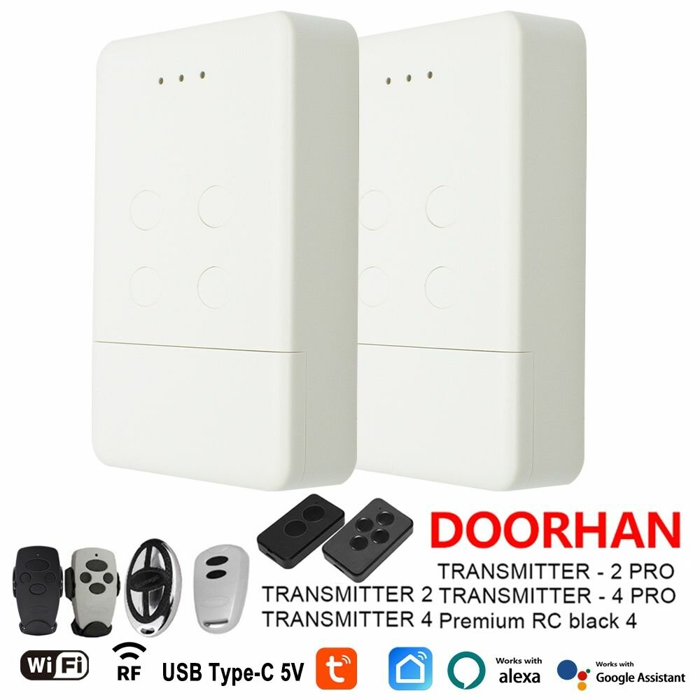 DOORHAN Tuya Smart Wi-Fi устройство открывания гаражных ворот DOORHAN передатчик пульт дистанционного управления для гаража и приложение пульт дистанционного управления в реальном времени,2шт