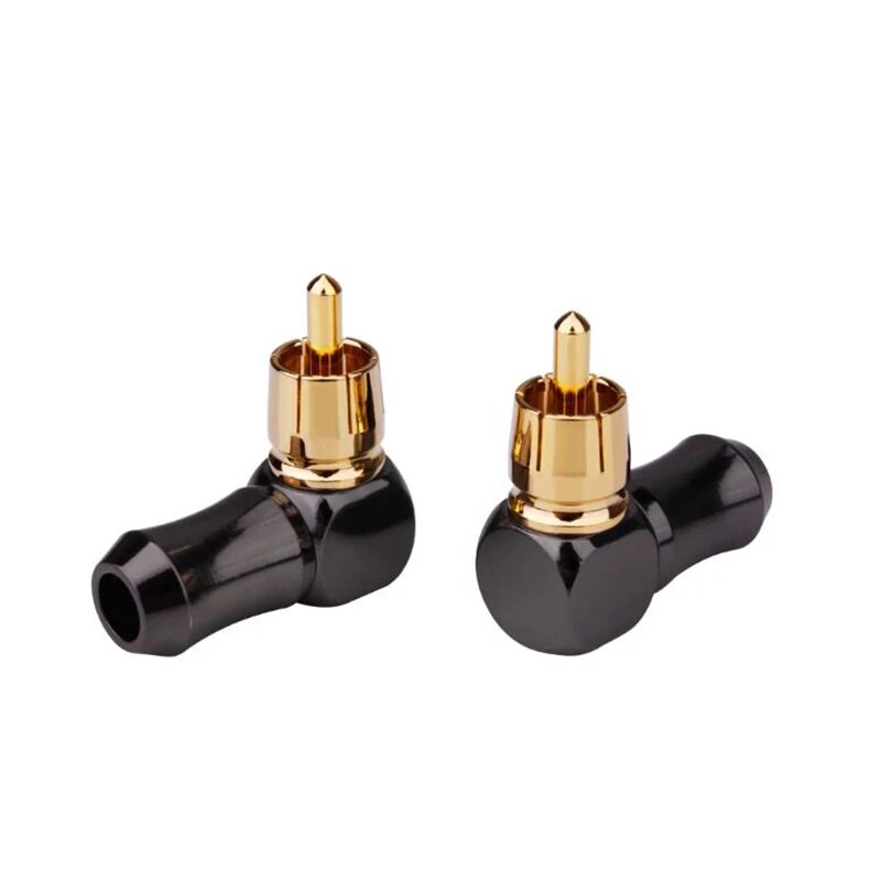 FVJVYE Золотой RCA разъем 90 градусов 2PCS