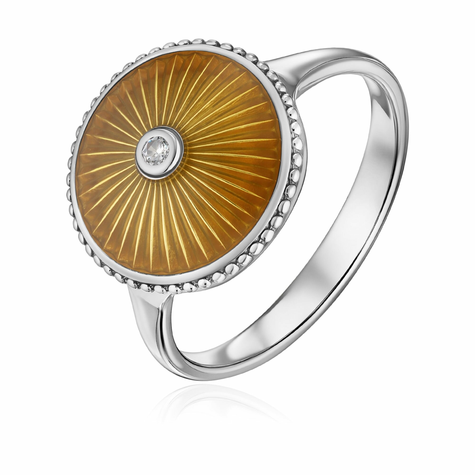 Кольцо, серебро, 925 проба, бриллиант