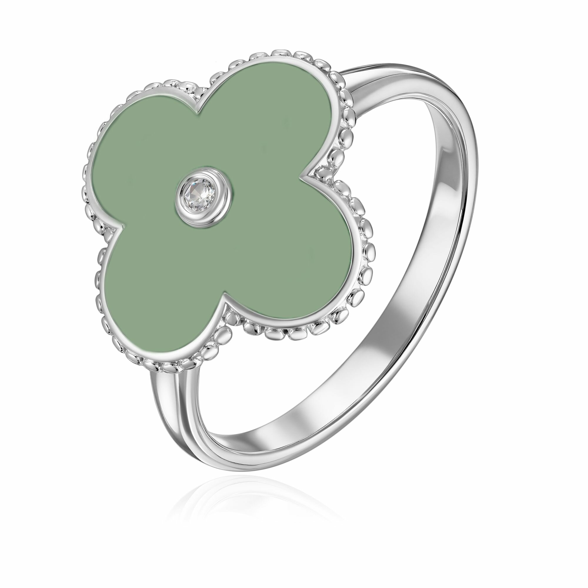 Кольцо, серебро, 925 проба, бриллиант