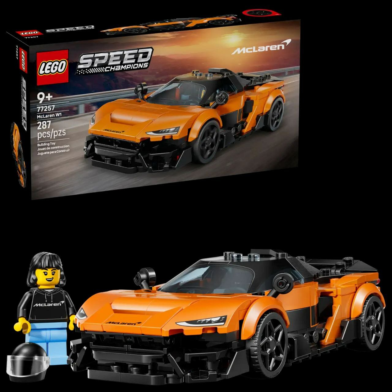 Конструктор LEGO Speed Champions Mclaren W1 77257, 287 деталь, от 9 лет