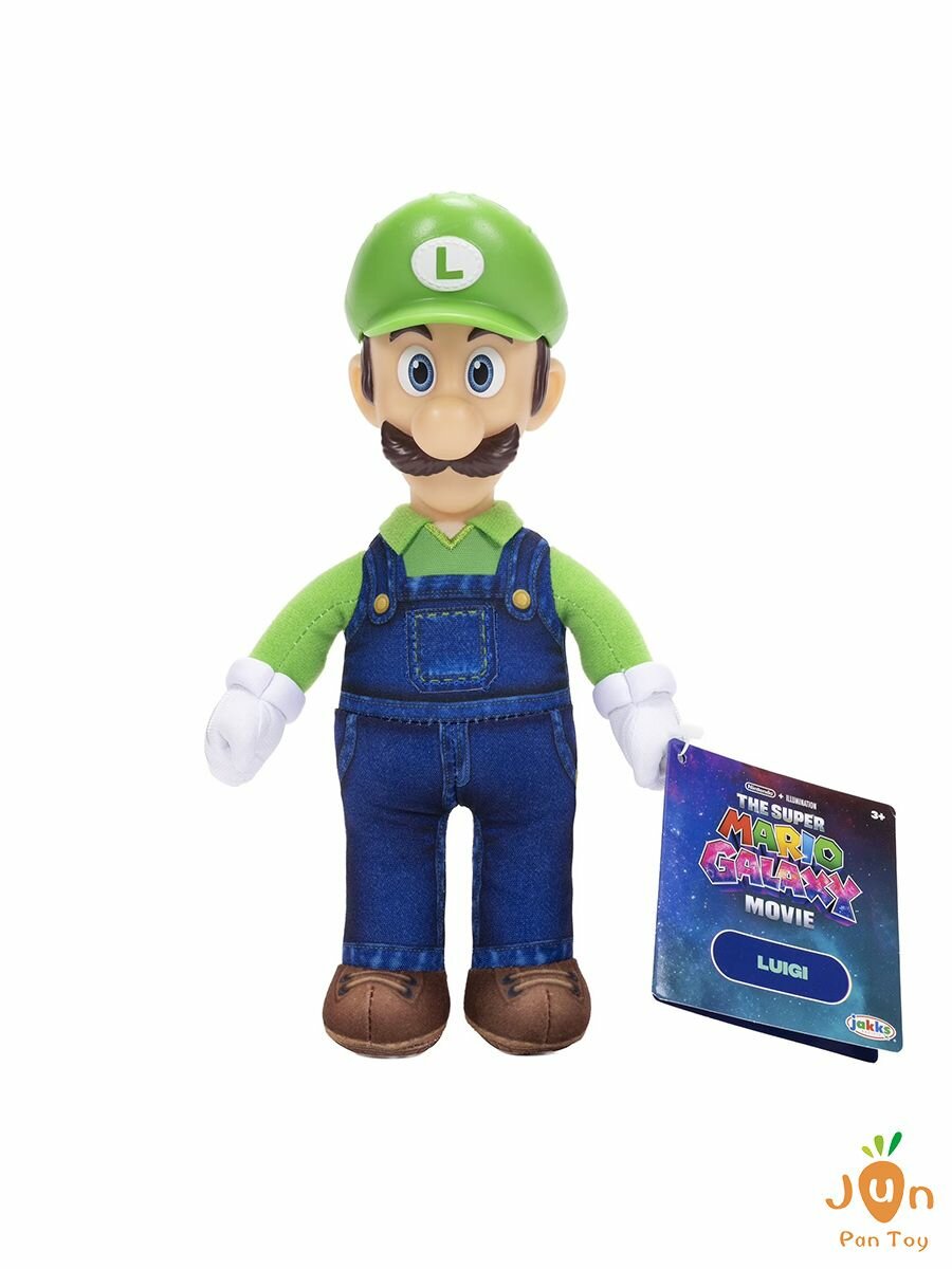 Мягкая игрушка, Super Mario Galaxy Movie Plush Figure - Luigi / Детский плюшевый Луиджи с детализированной головой и мягким телом, 22 см. Идеальный подарок для коллекционера.