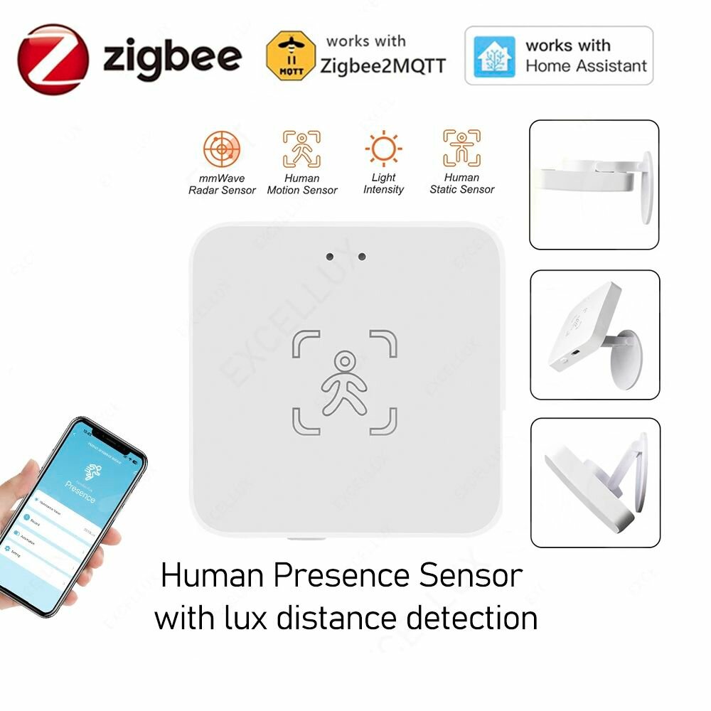 Умный Zigbee 3.0 датчик света и движения, MmWave Радар Датчик присутствия человеческого тела