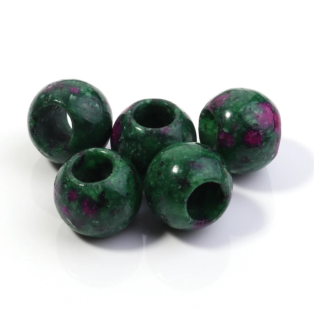 5 шт./лот, бусины из натурального камня с большим отверстием, агат, нефрит, тигровый глаз, бирюзовые свободные бусины для DIY, браслет ручной работы, серьги, аксессуары
