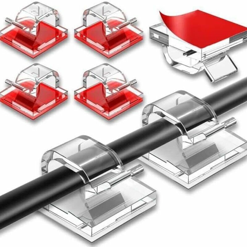 10/20/50 Прозрачные самоклеящиеся кабельные зажимы с прозрачной дугой - органайзер для проводов в доме и офисе