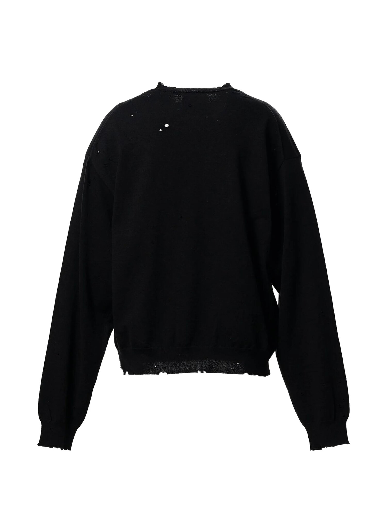 Толстовка MAISON MIHARA YASUHIRO Distressed-effect knitted sweatshirt, размер 46, , черный — фото 1