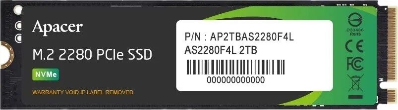 Накопитель SSD M.2 2280 1TB NVMe PCIE 5.0 x4 12000/11800 AP2TBAS2280F4L-1 APACER