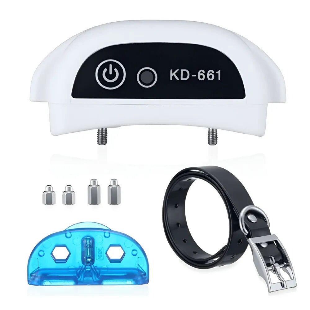 Электрический забор для собак с водонепроницаемым приемником и регулируемым шок-кольцом, беспроводная система с дополнительной блокировкой для безопасности.