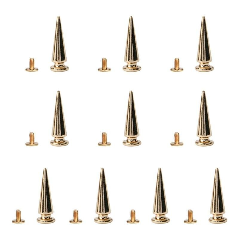 Бронзовые заклёпки для ремней и ошейников, Светло - золотой - 21 Башня-близнец 10х29
