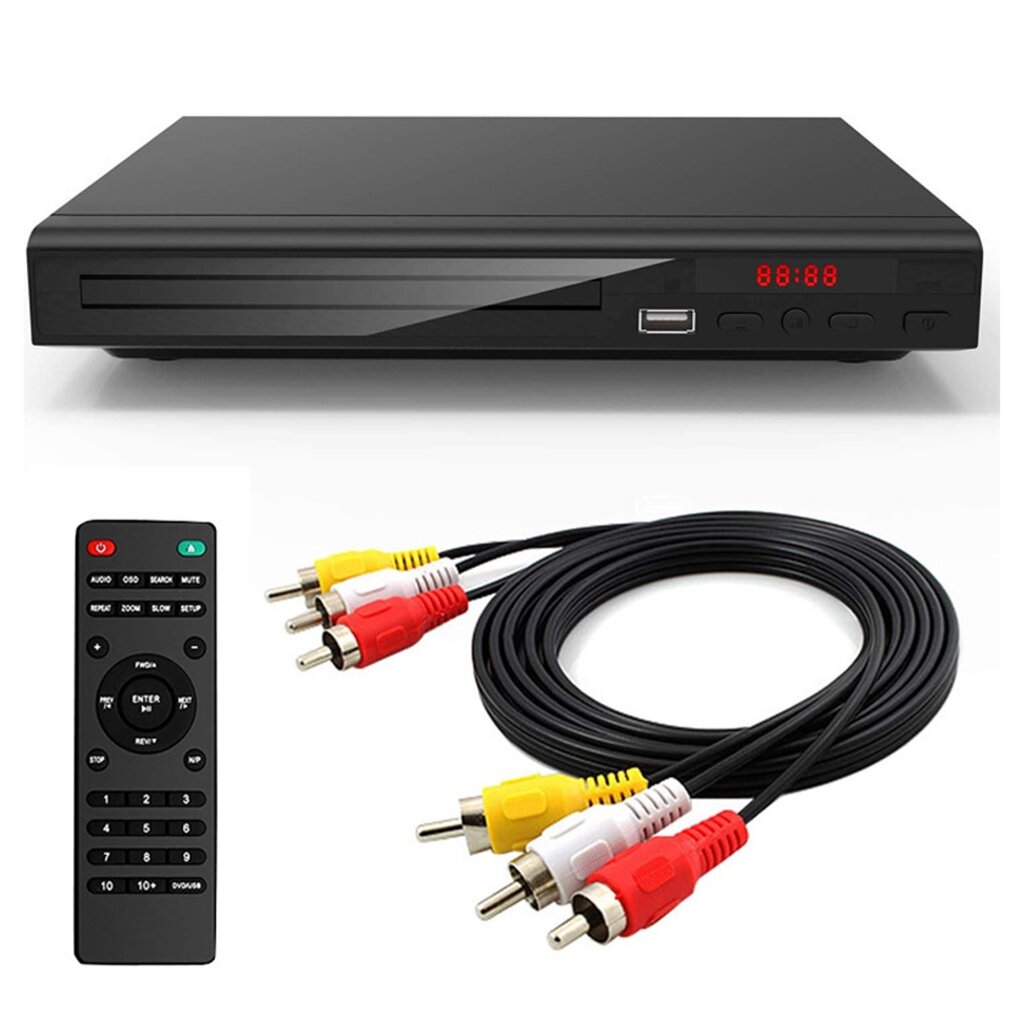 Портативный Домашний Проигрыватель Дисков VCD Disc Media Player Machine с Удаленным USB