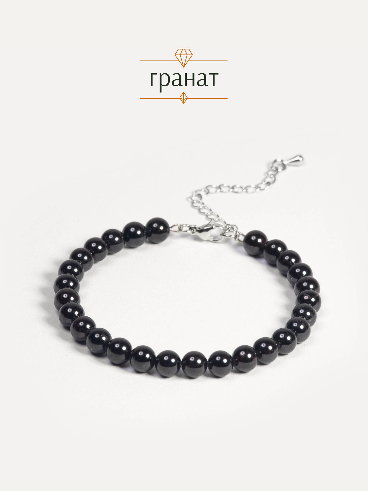 Браслет-нить, гранат