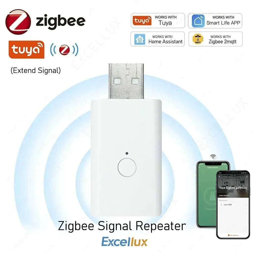 Усилитель сигнала для ZigBee 3.0 Repeater USB Extender, Tuya Smartlife, Zigbee Расширитель Ретранслятор сигнала