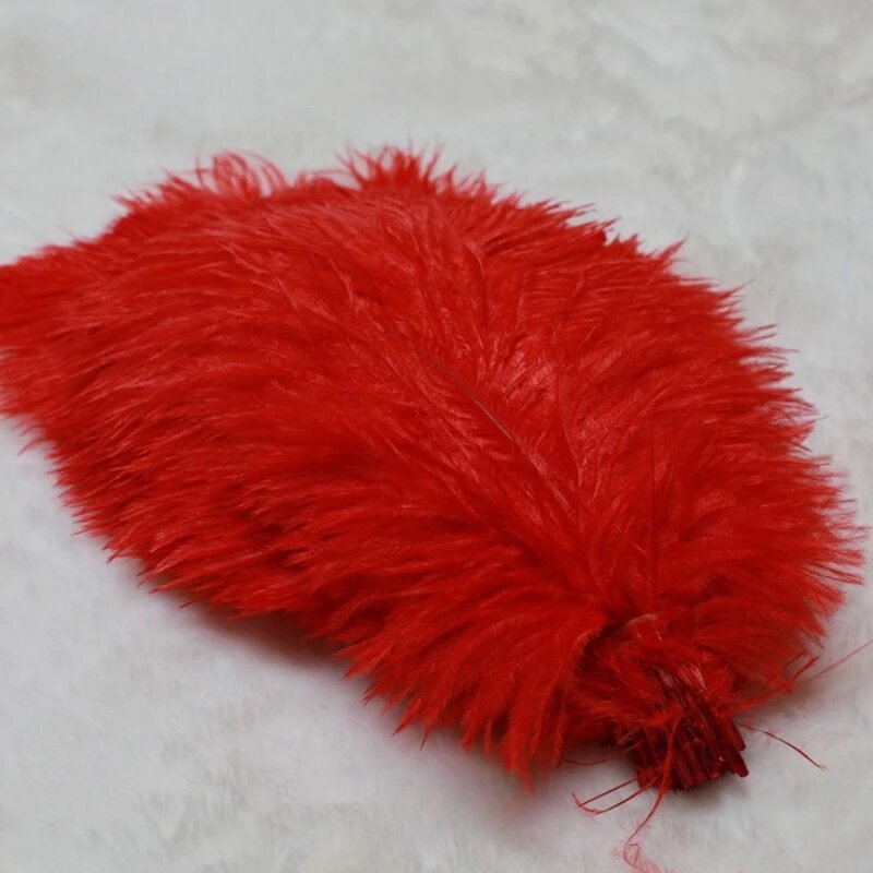 Большие натуральные перья страуса 20-55 см, 10 шт. Красный, 10pcs 15-20cm, red