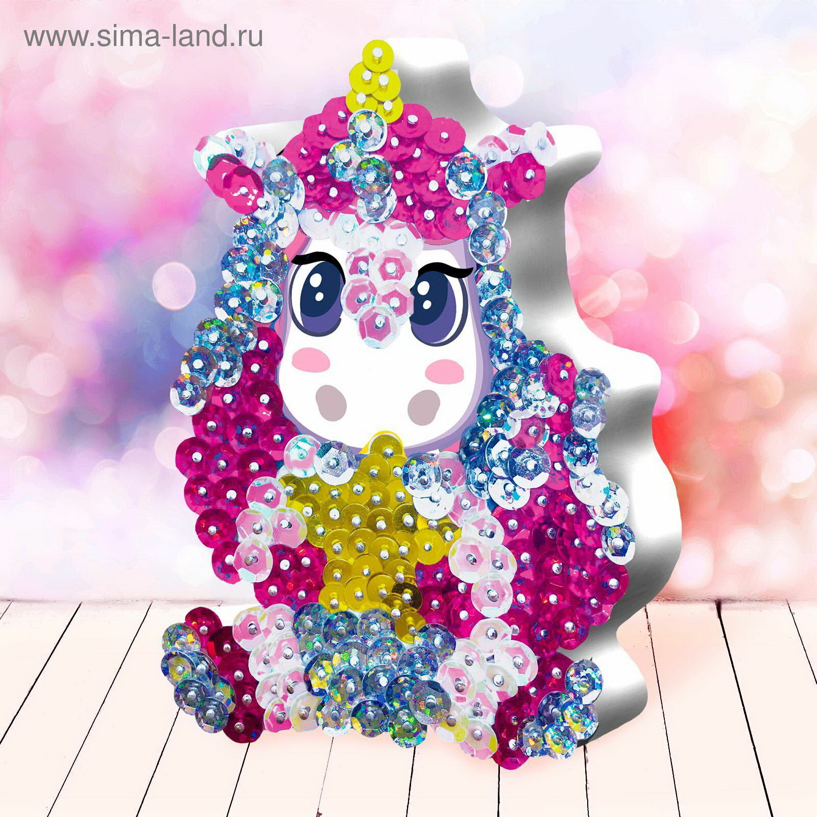 Аппликация пайетками "Единорог", возраст: для детей, вид набора: из эва