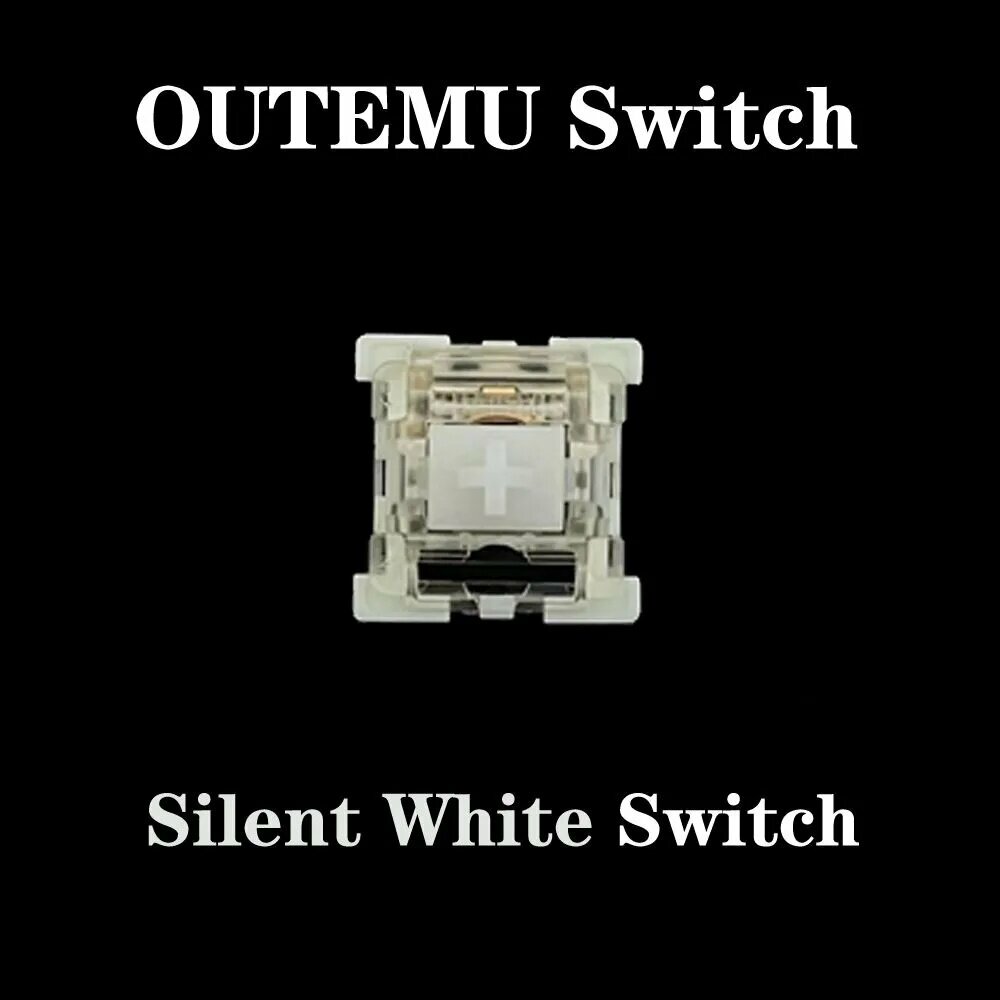Игровая клавиатура Outemu Silent белый Переключатели свитчи для клавиатуры-100 шт, (Outemu White), белый